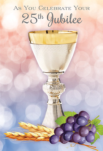 GREETING CARD - SILVER (25TH) JUBILEE PRIEST | Faith Gifts and Cards